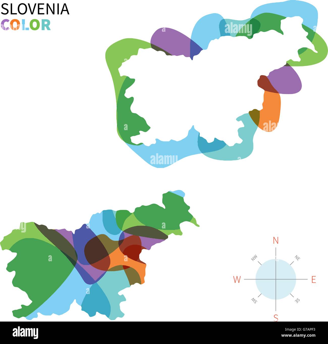 Abstract vector color map slovenia hi-res stock photography and images ...