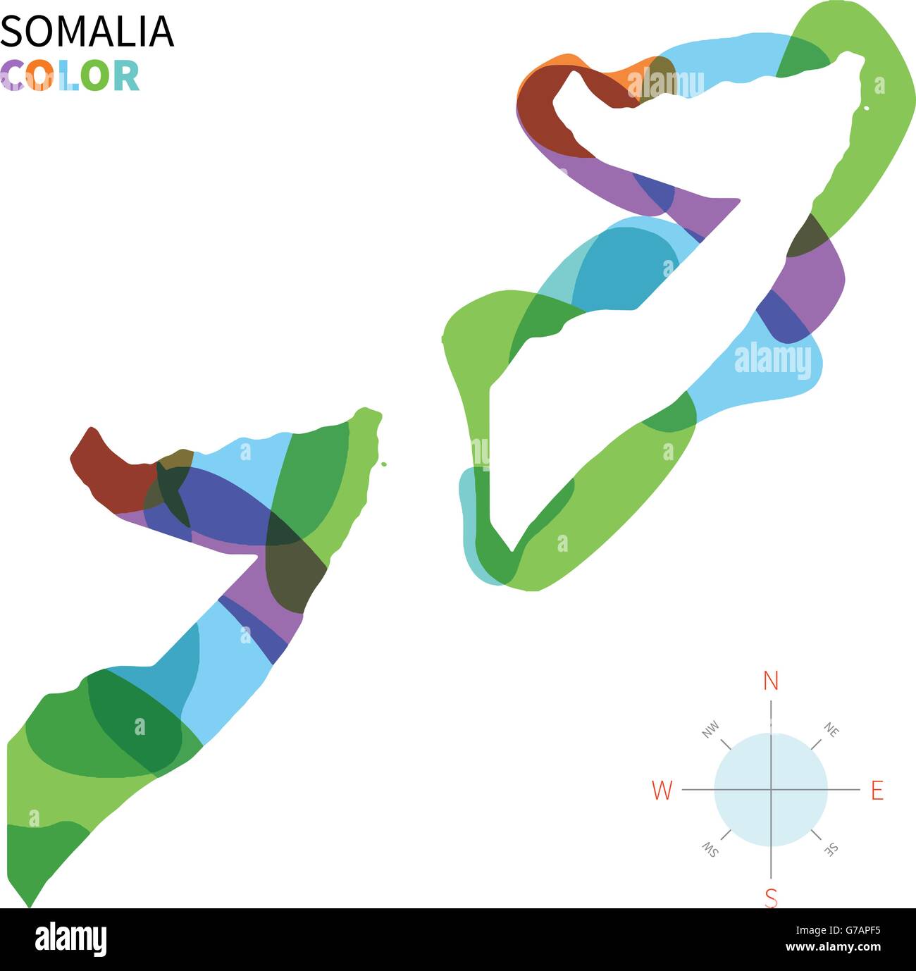 Abstract vector color map of Somalia Stock Vector Image & Art - Alamy