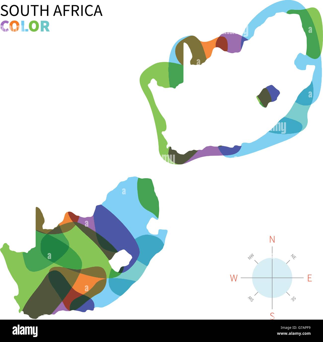 Abstract vector color map of South Africa Stock Vector Image & Art - Alamy