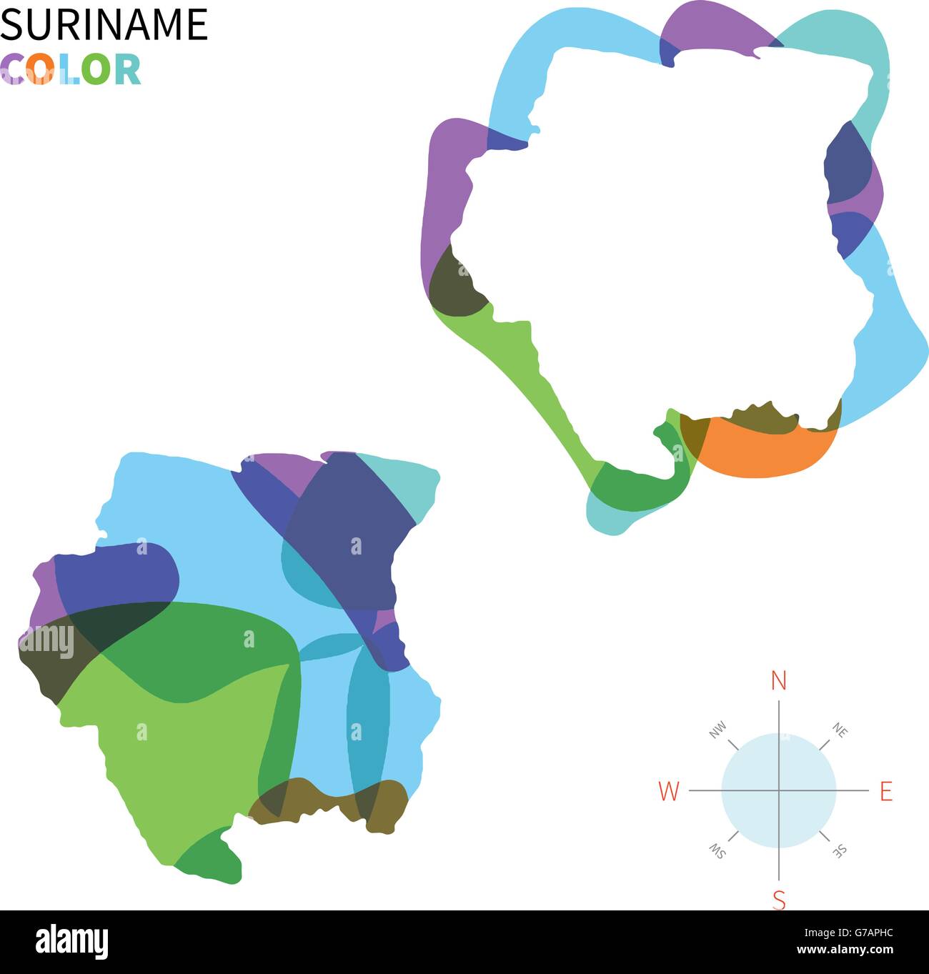Suriname on green map Stock Vector Images - Alamy