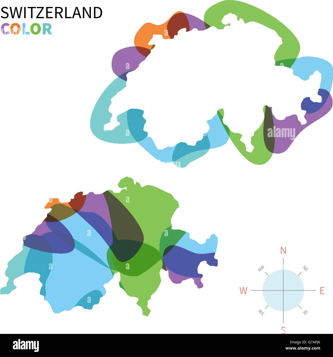 Abstract vector color map of Switzerland Stock Vector Image & Art - Alamy