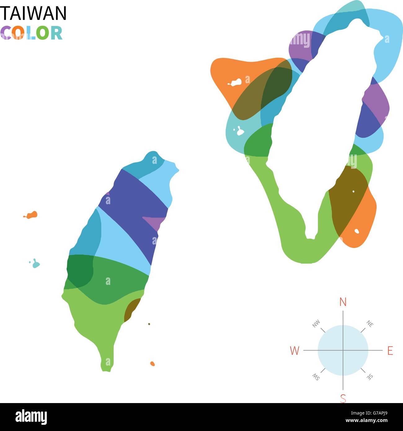 Abstract vector color map of Taiwan Stock Vector Image & Art - Alamy