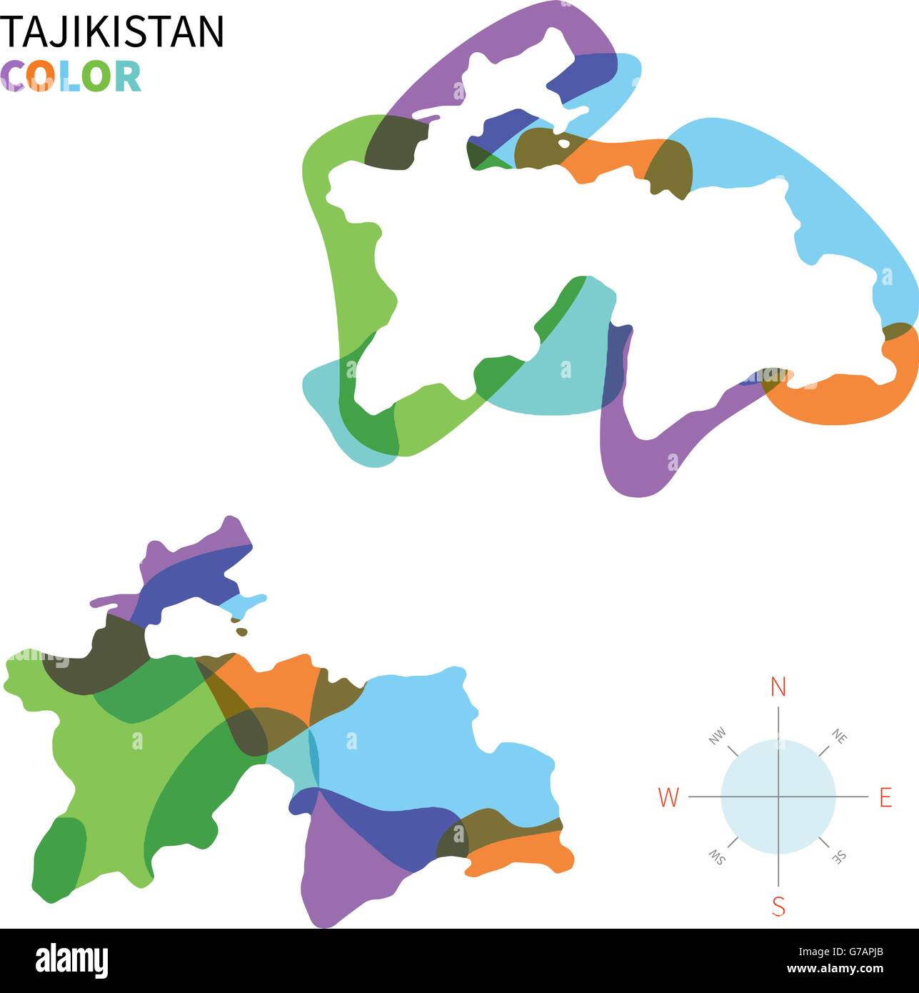 Abstract vector color map of Tajikistan Stock Vector Image & Art - Alamy