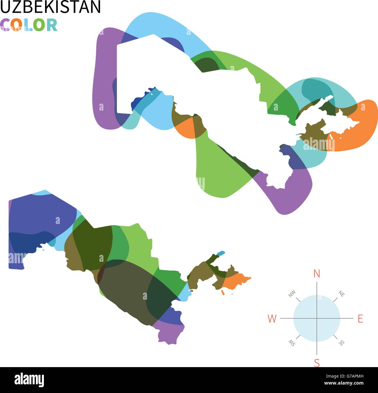Abstract vector color map of Uzbekistan Stock Vector Image & Art - Alamy