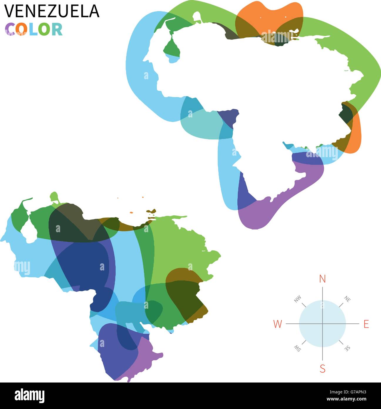 Abstract vector color map of Venezuela Stock Vector Image & Art - Alamy