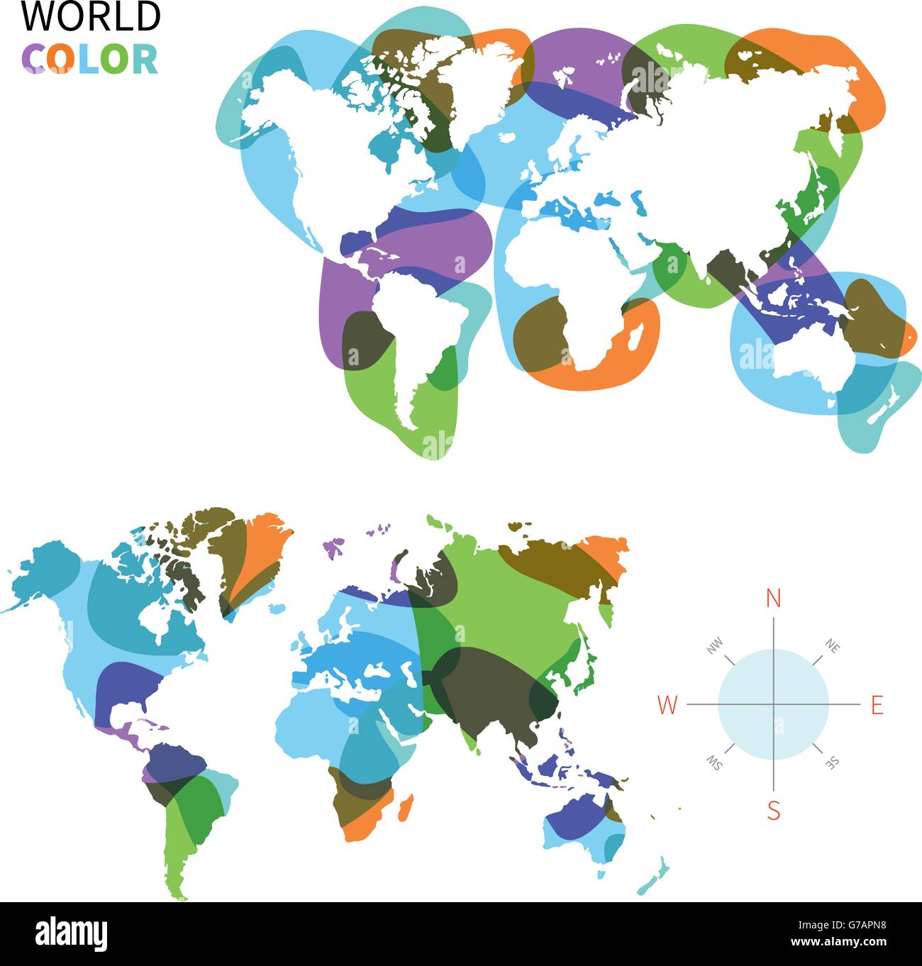 Abstract vector color map of World Stock Vector Image & Art - Alamy