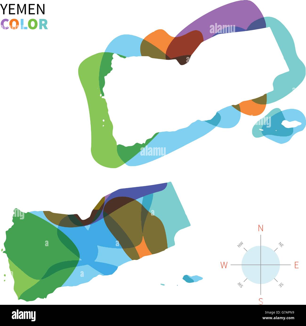 Abstract vector color map of Yemen Stock Vector Image & Art - Alamy