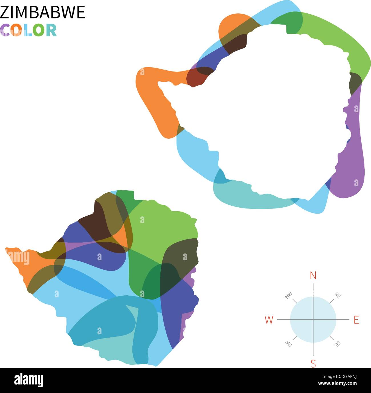 Map of zimbabwe hi-res stock photography and images - Alamy