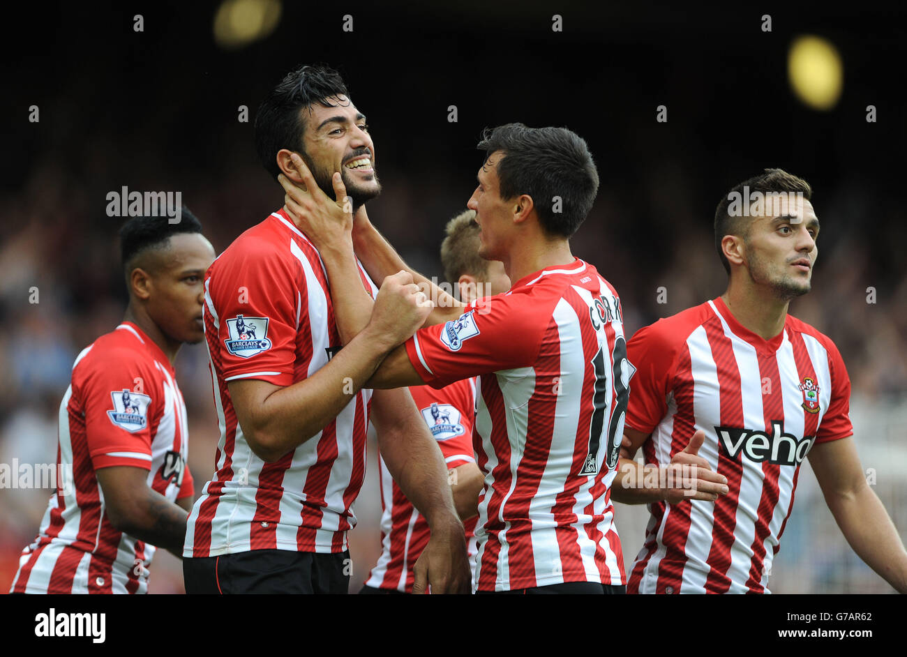 Southampton's Graziano Pelle celebrates scoring their third goal during ...