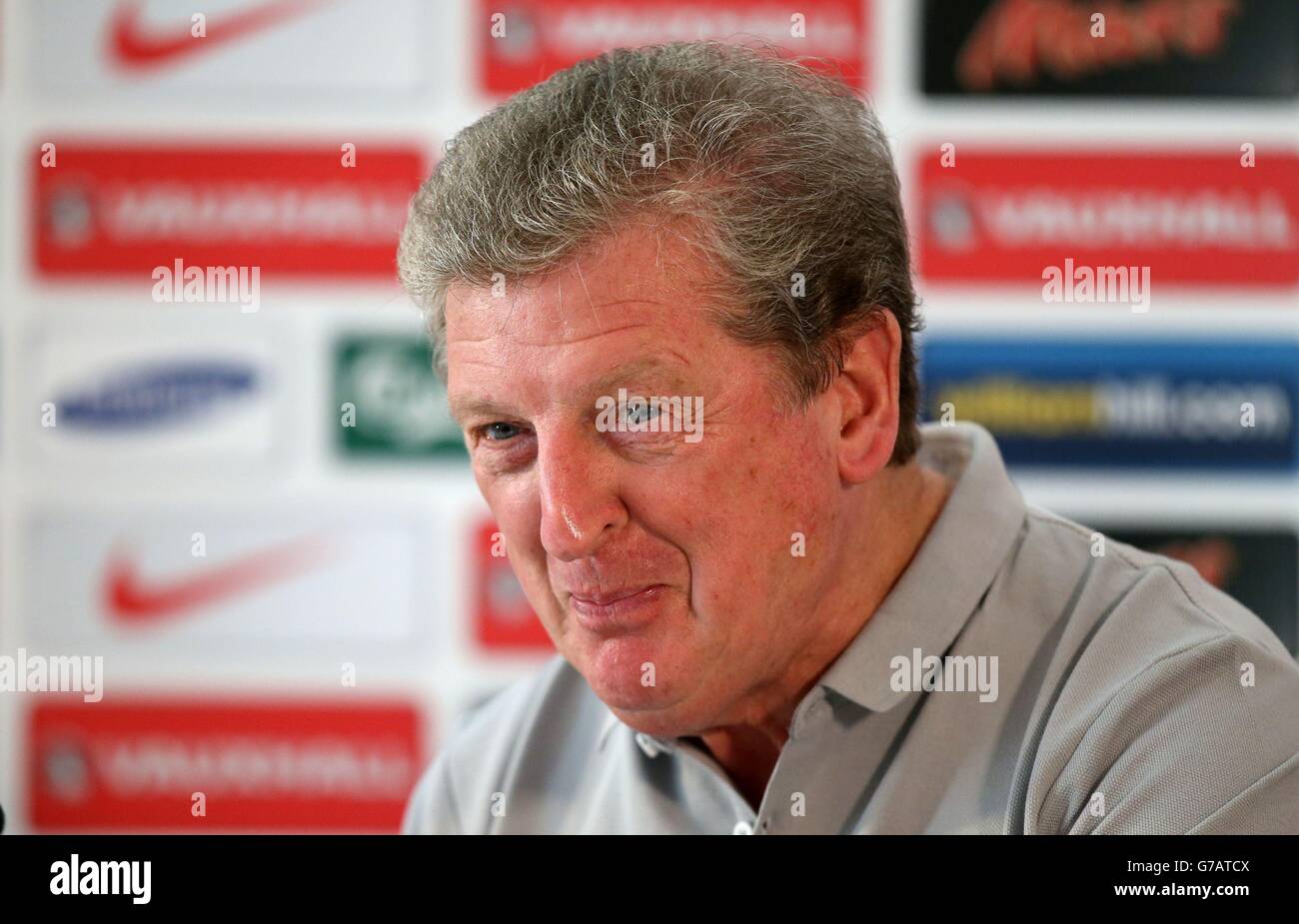 England's coach Roy Hodgson during a press conference at The Grove ...