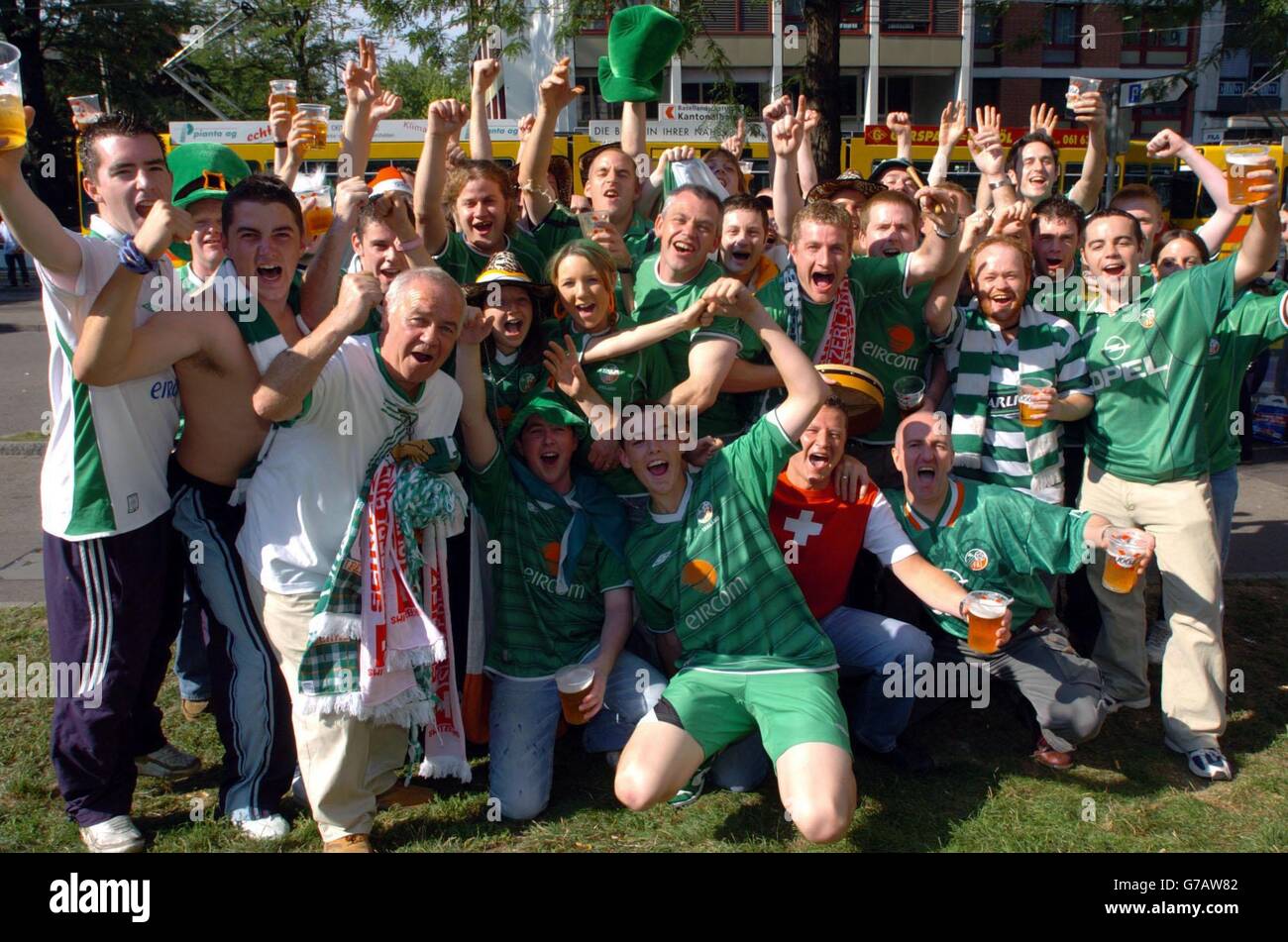 Ireland fans in Basel Stock Photo - Alamy