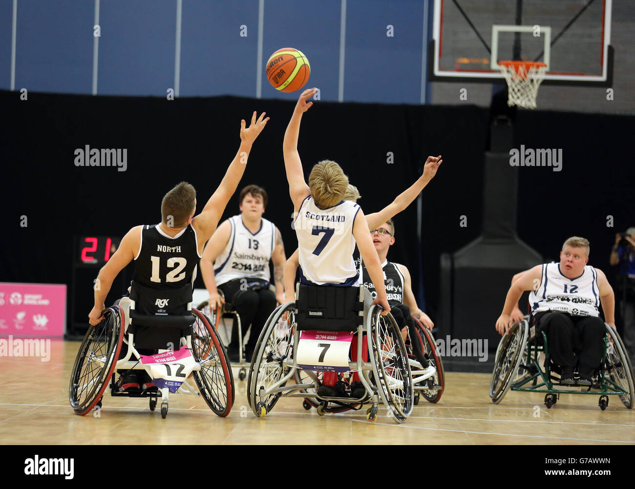 Action as Scotland play England North in the Wheelchair Basketball at ...