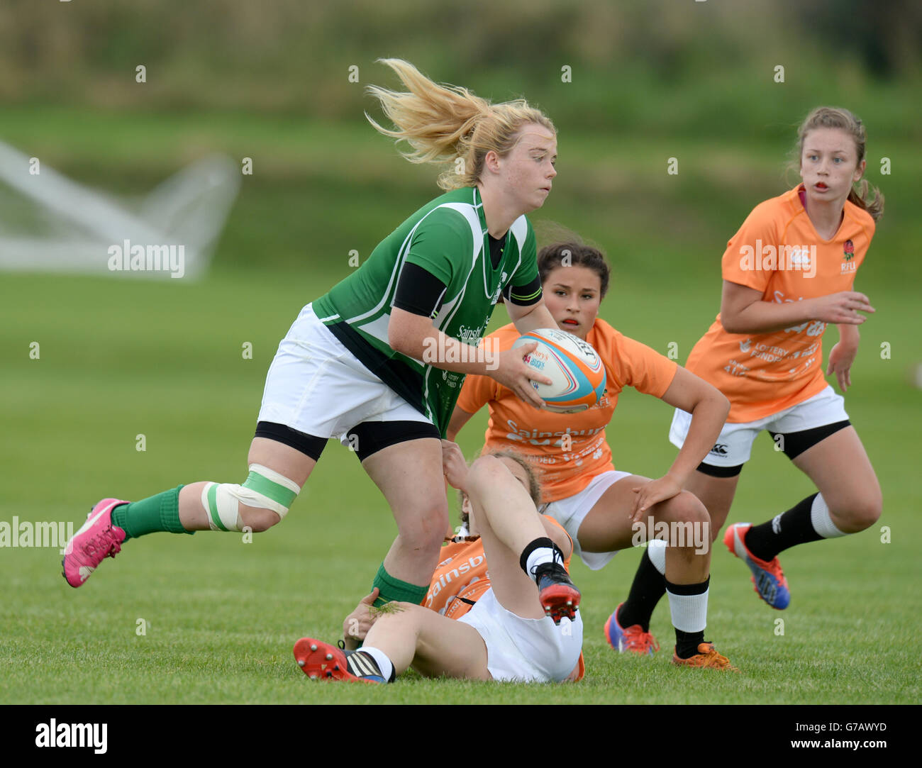 Ireland's Chloe Blackmore competes in the rugby sevens during the ...