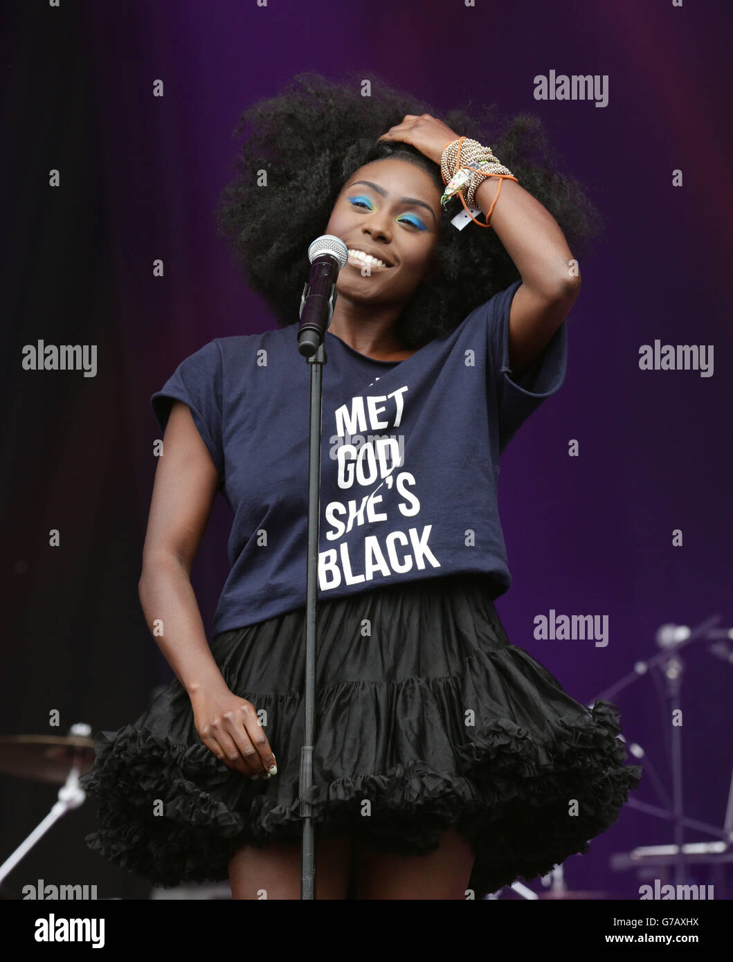 Laura Mvula performing on the Main Stage at Bestival, held at Robin ...