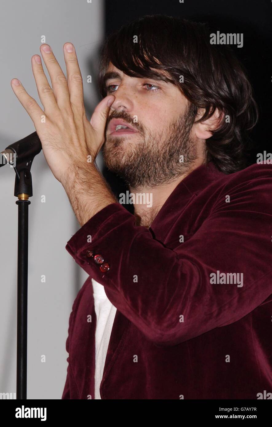 Conor Deasy, lead singer of The Thrills performs on stage at HMV Oxford ...