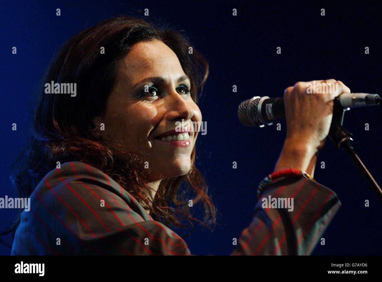 British actress and singer Minnie Driver performs live on stage at the ...