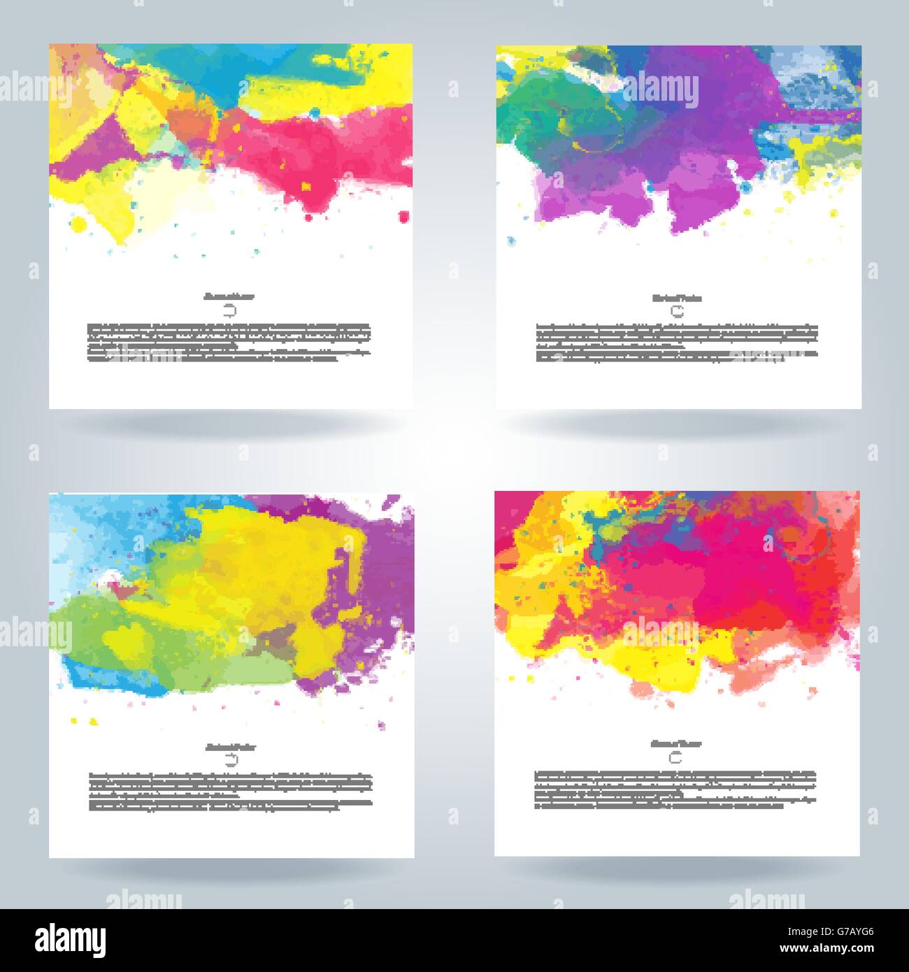 Set of bright colorful vector watercolor background Stock Vector Image ...