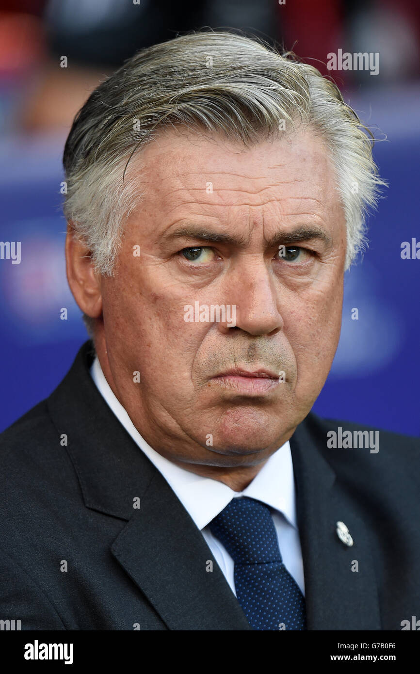 Real Madrid manager Carlo Ancelotti before the UEFA Super Cup Final at ...