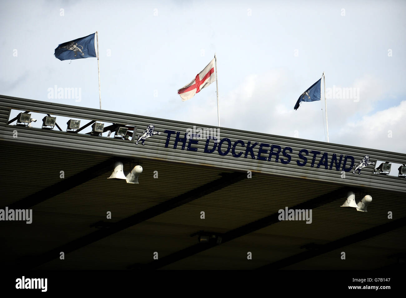 Football flags the dockers stand hi-res stock photography and images ...
