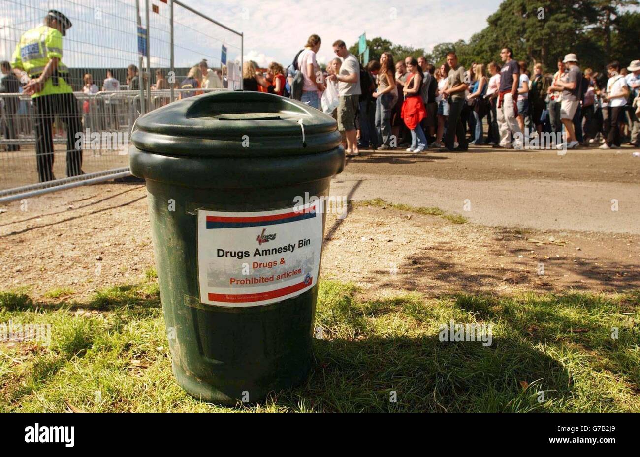 A drug amnesty bin for festival goers who wish to dispose of their ...