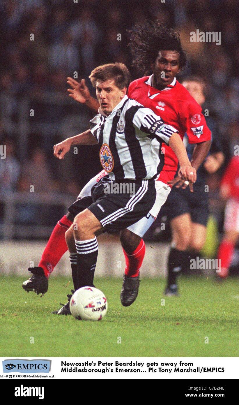 Newcastles peter beardsley gets away from middlesbroughs emerson hi-res ...