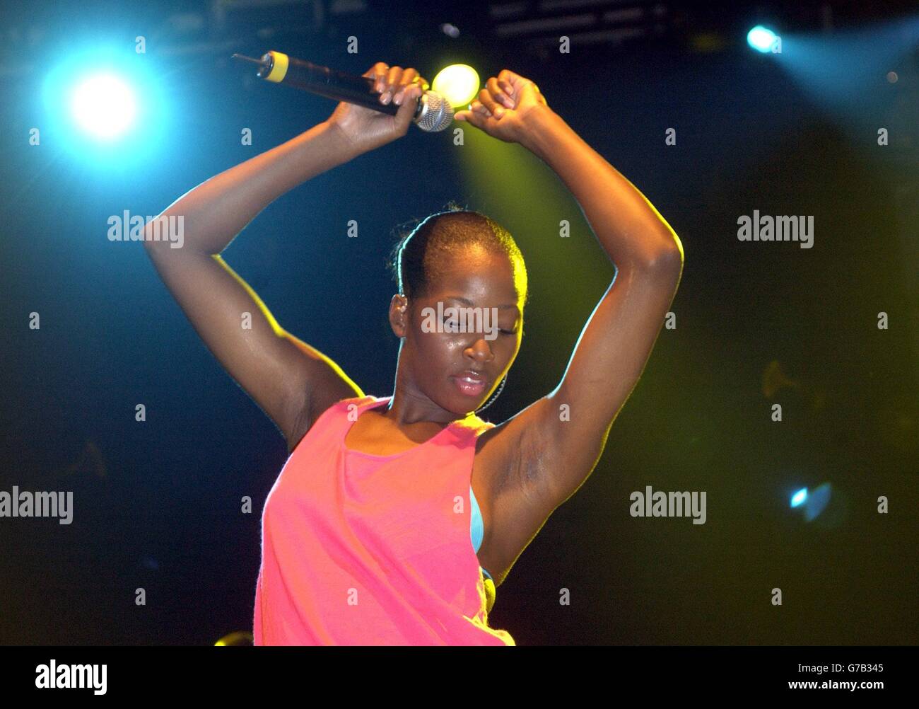 Singer Jamelia performs live on stage at V Festival 2004 in Chelmsford ...