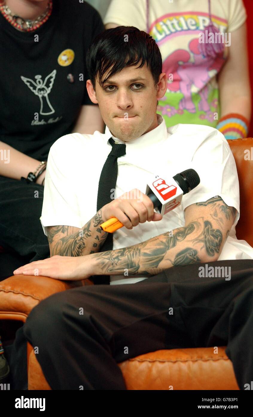 Joel Madden from band Good Charlotte during their guest appearance on ...