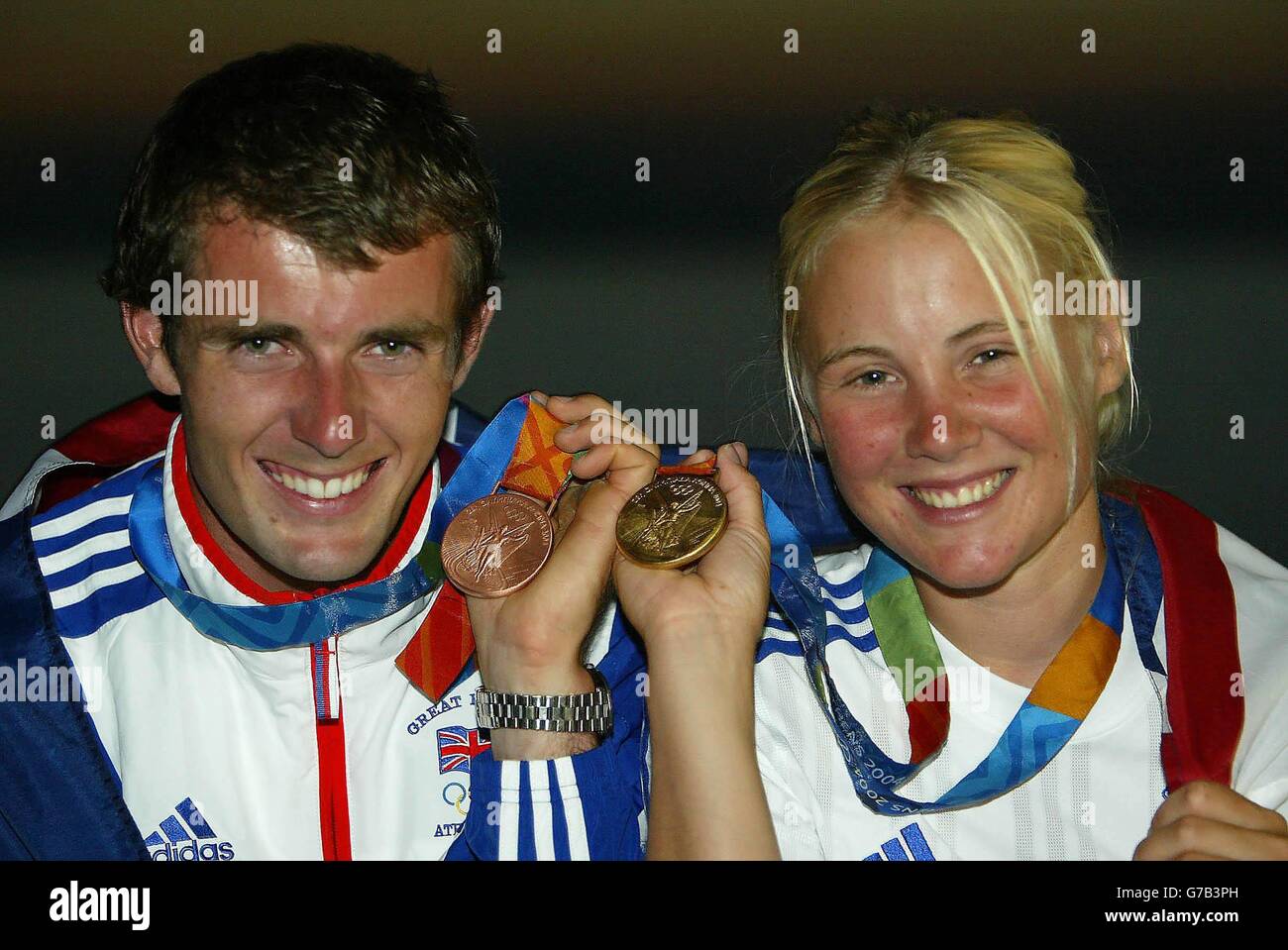Great Britain's medal winning sailing couple Nick Dempsey and Sarah ...