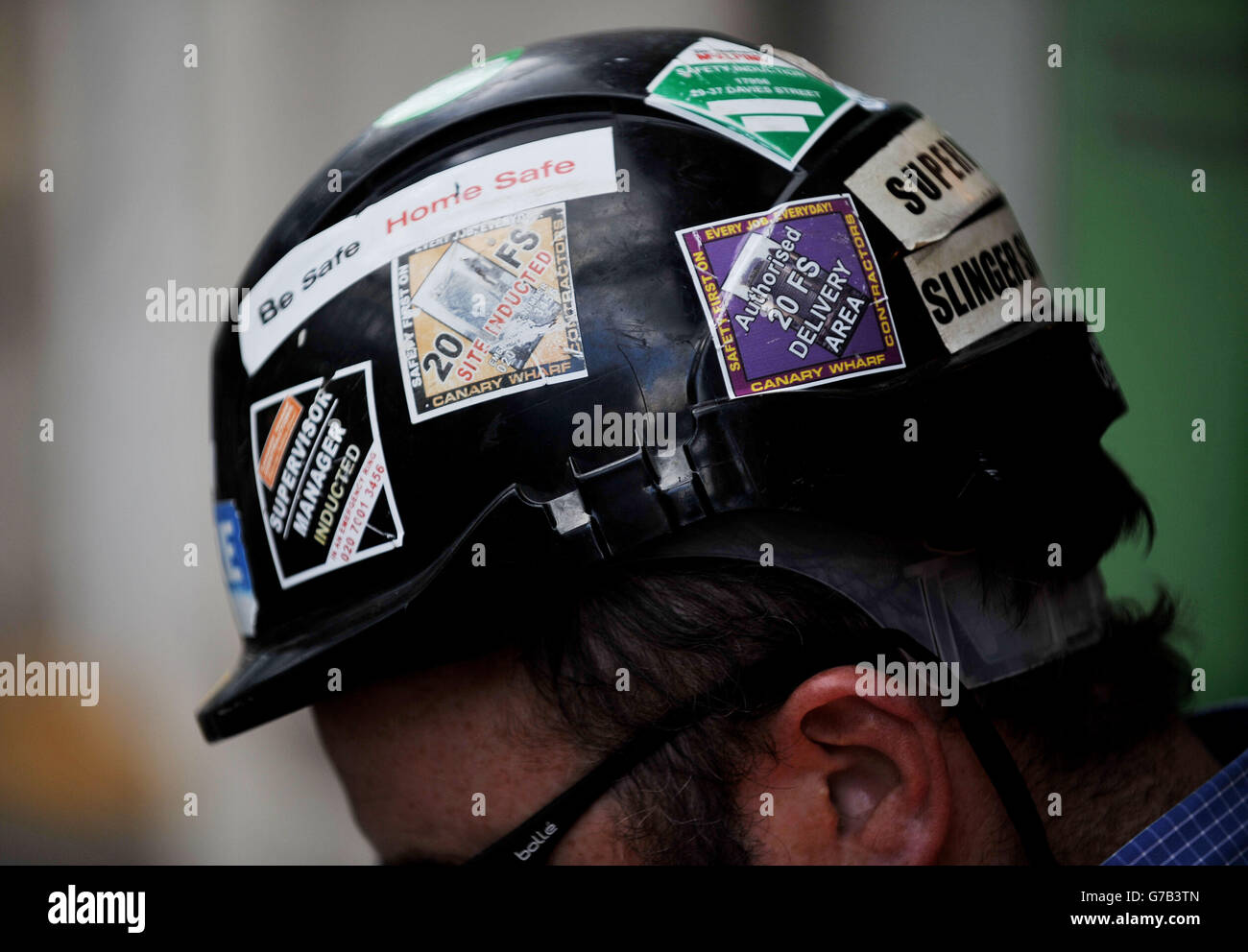 Worker hat with stickers hi-res stock photography and images - Alamy