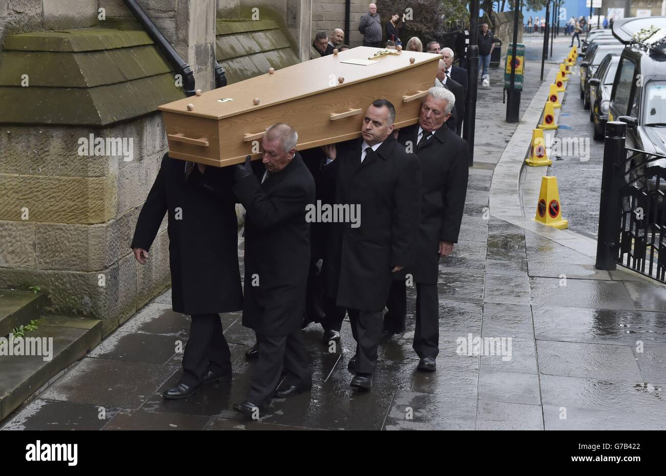 The coffin arrives for the funeral of Flight MH17 victim Liam Sweeney ...
