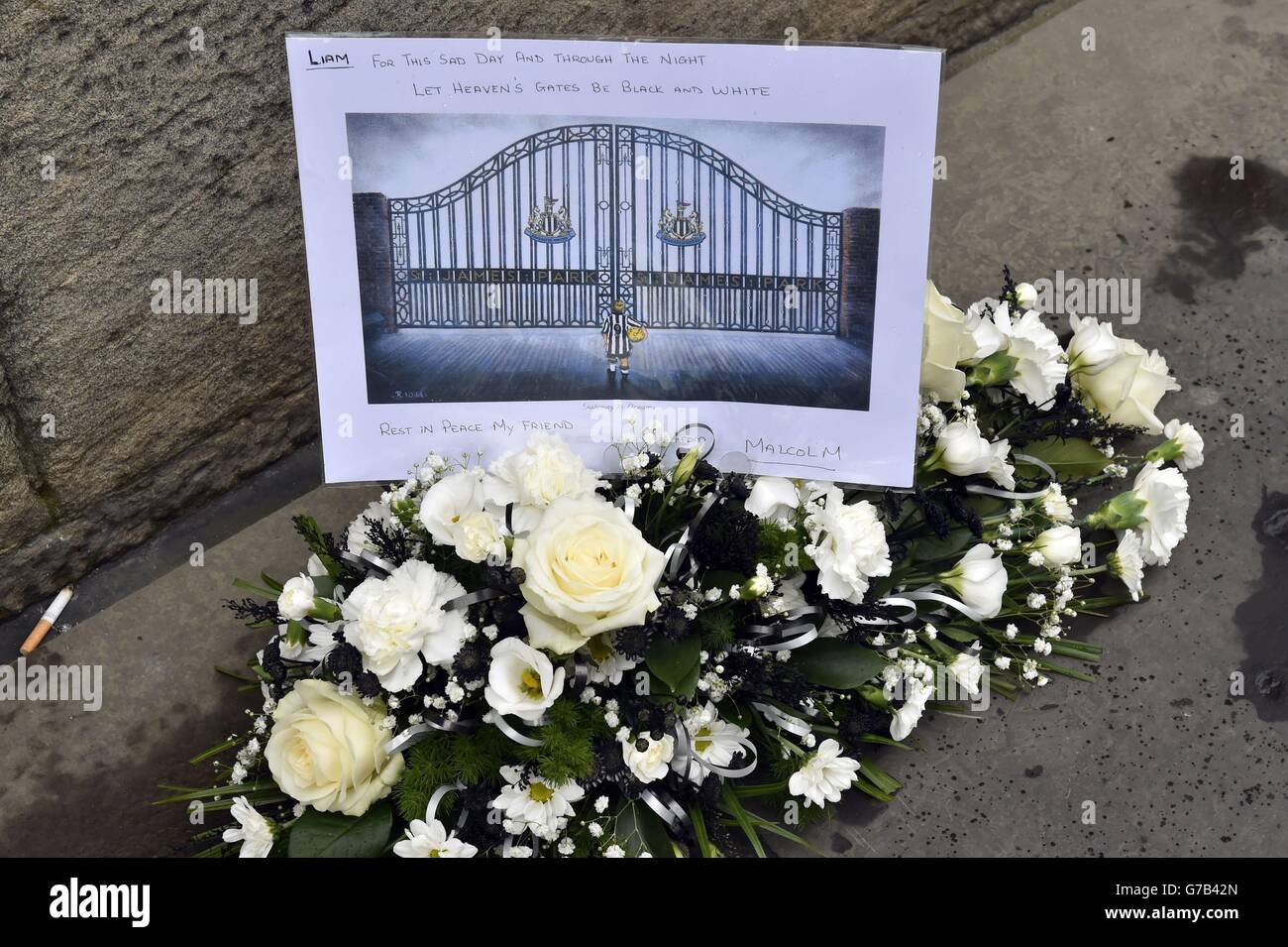 A floral tribute is seen ahead of the funeral of Flight MH17 victim ...