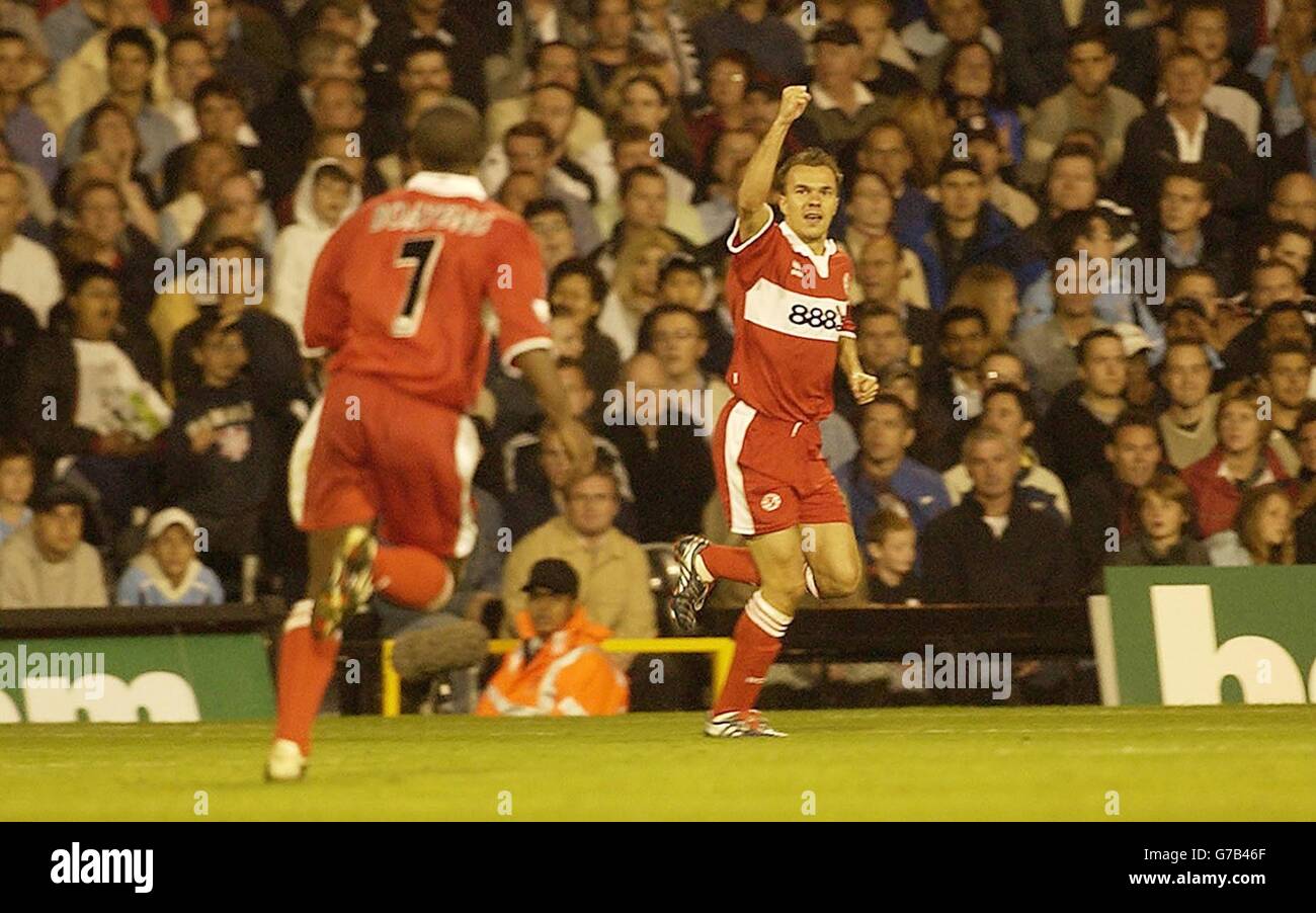 Middlesbrough's Szilard Nemeth celebrates scoring his side's second ...