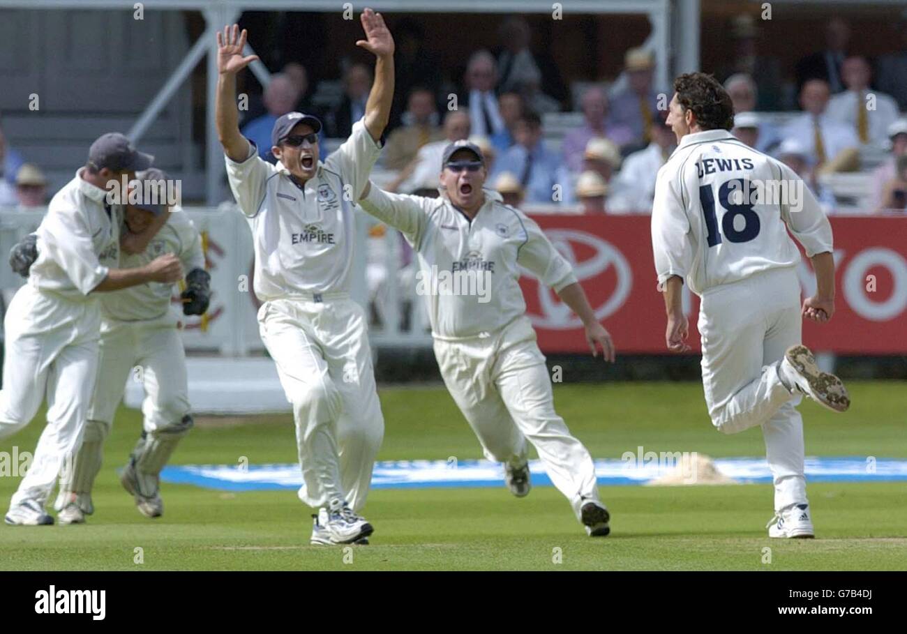 Sport cricket hugging celebrating arms raised stephen adshead jon lewis ...