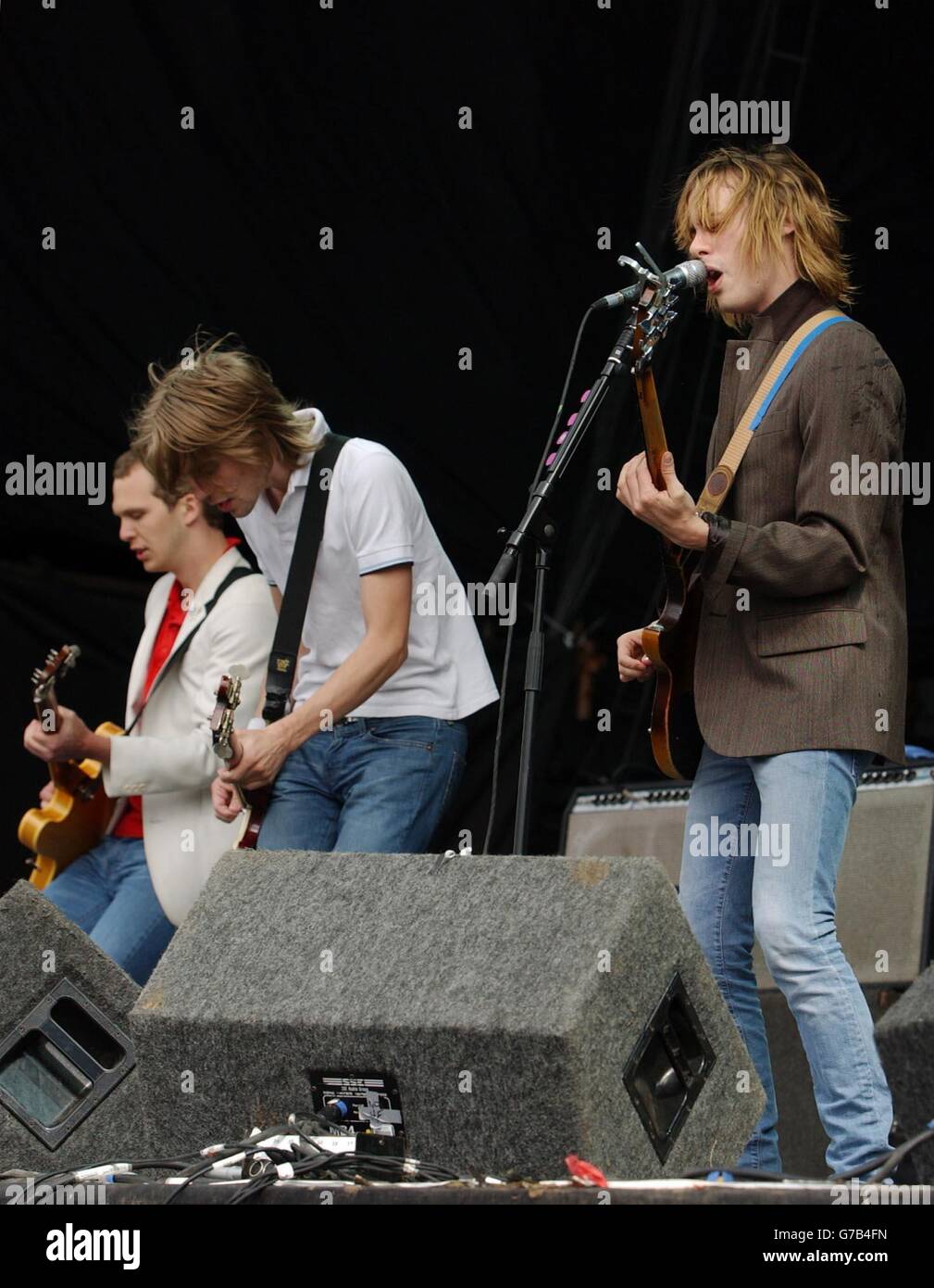 From left: Bjorn Agren, Carl Dalemo and Johnny Borrell of Razorlight ...