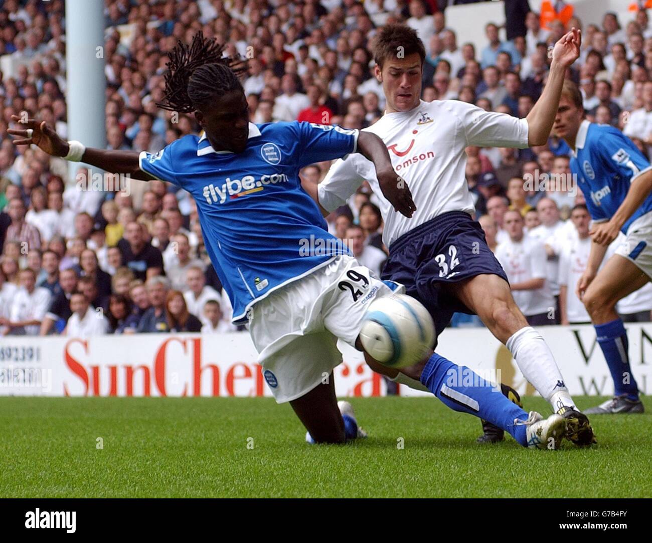 Birmingham's Mario Melchiot (left) and Tottenham Hotspur's Johnnie ...
