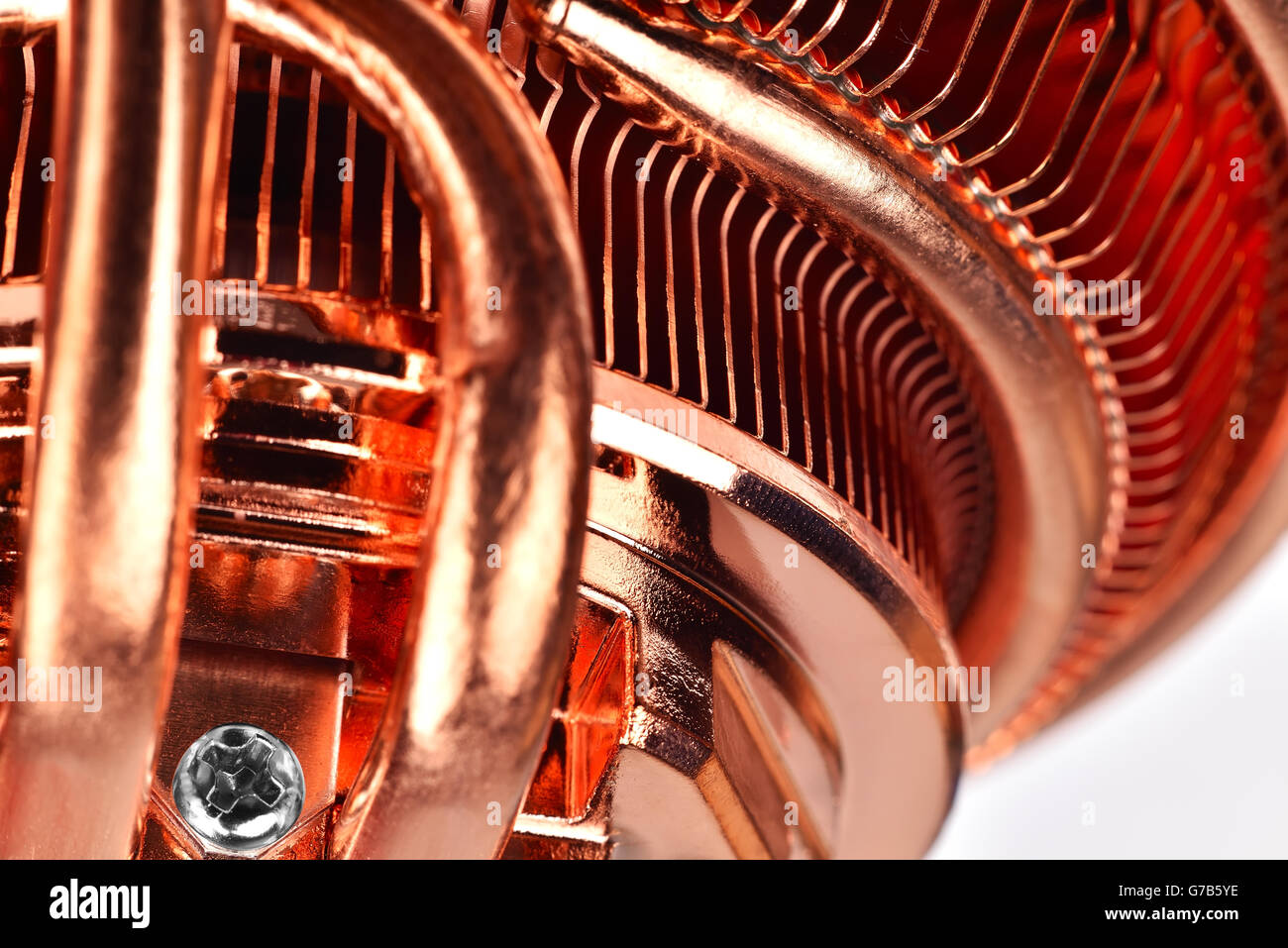 CPU cooler with heat pipes, close up Stock Photo - Alamy