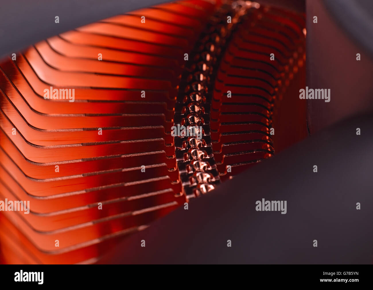 Copper CPU Cooler, Extra close up Stock Photo - Alamy