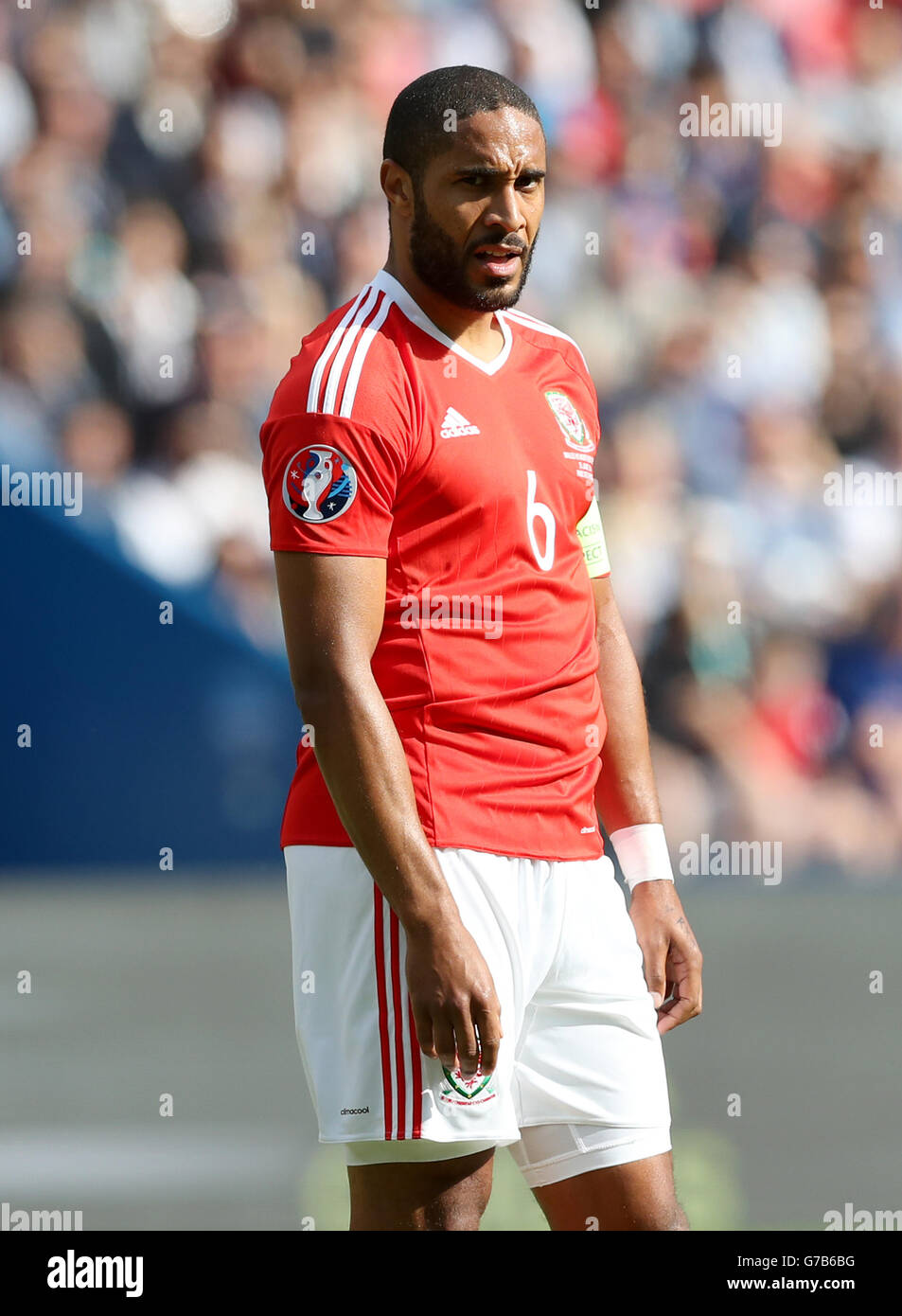 Wales' Ashley Williams during the round of 16 match at the Parc de ...