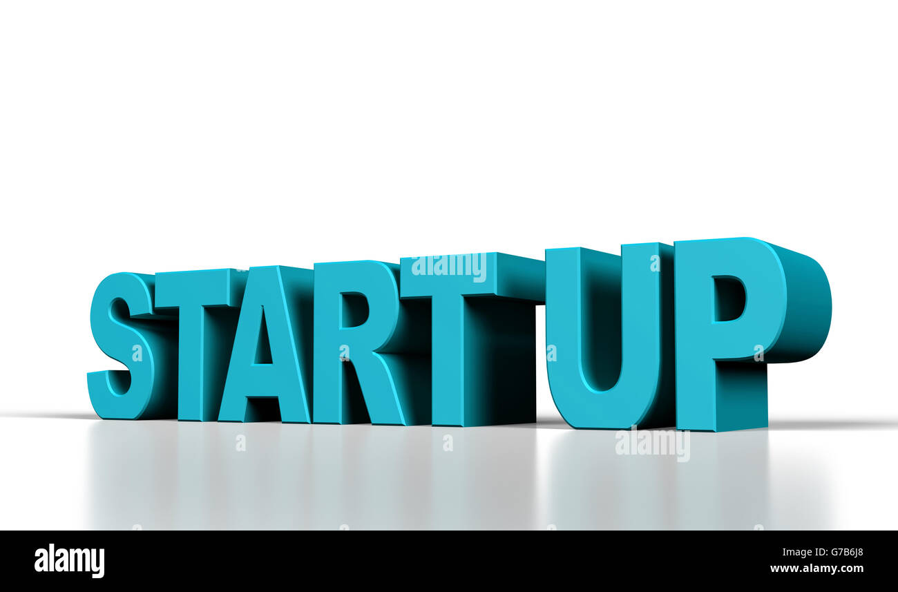 3D Start Up Text over white background Stock Photo - Alamy