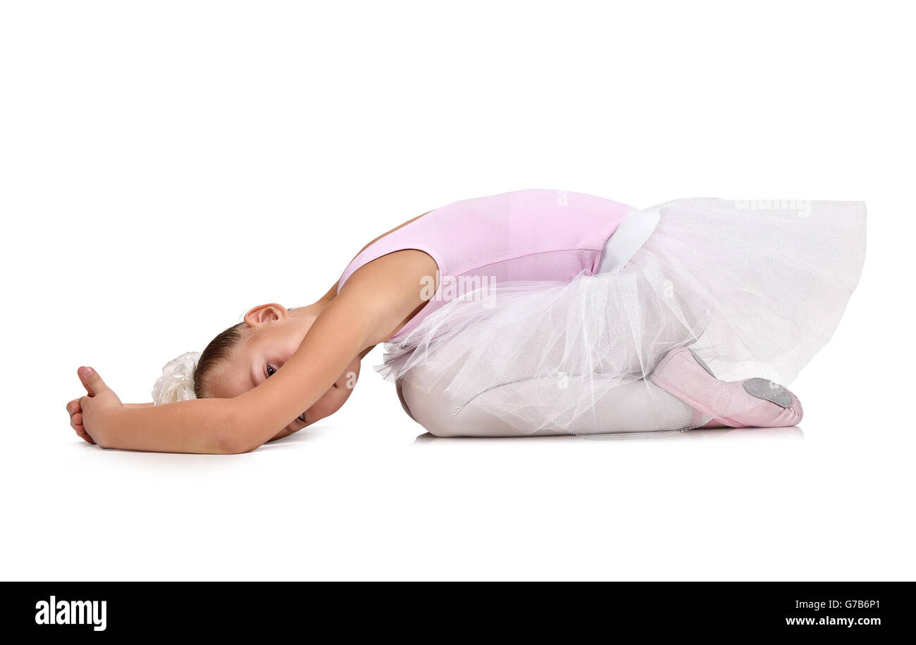 Ballerina children dancer sitting on floor in tutu Stock Photo - Alamy