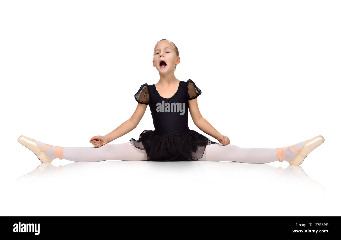 dancer sitting on the floor screaming in after having split Stock Photo ...