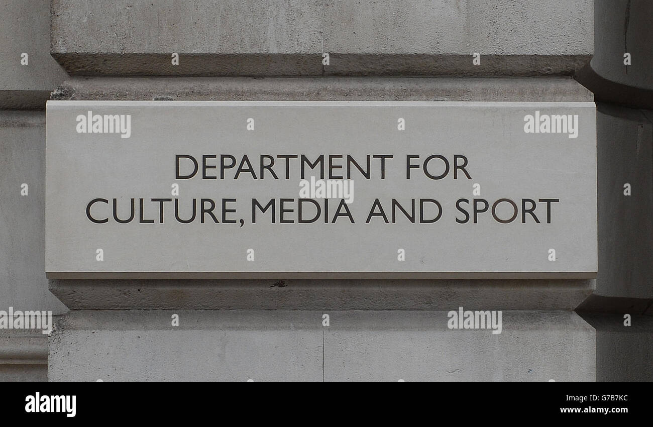 Government buildings stock. Signage for the Department for Culture ...