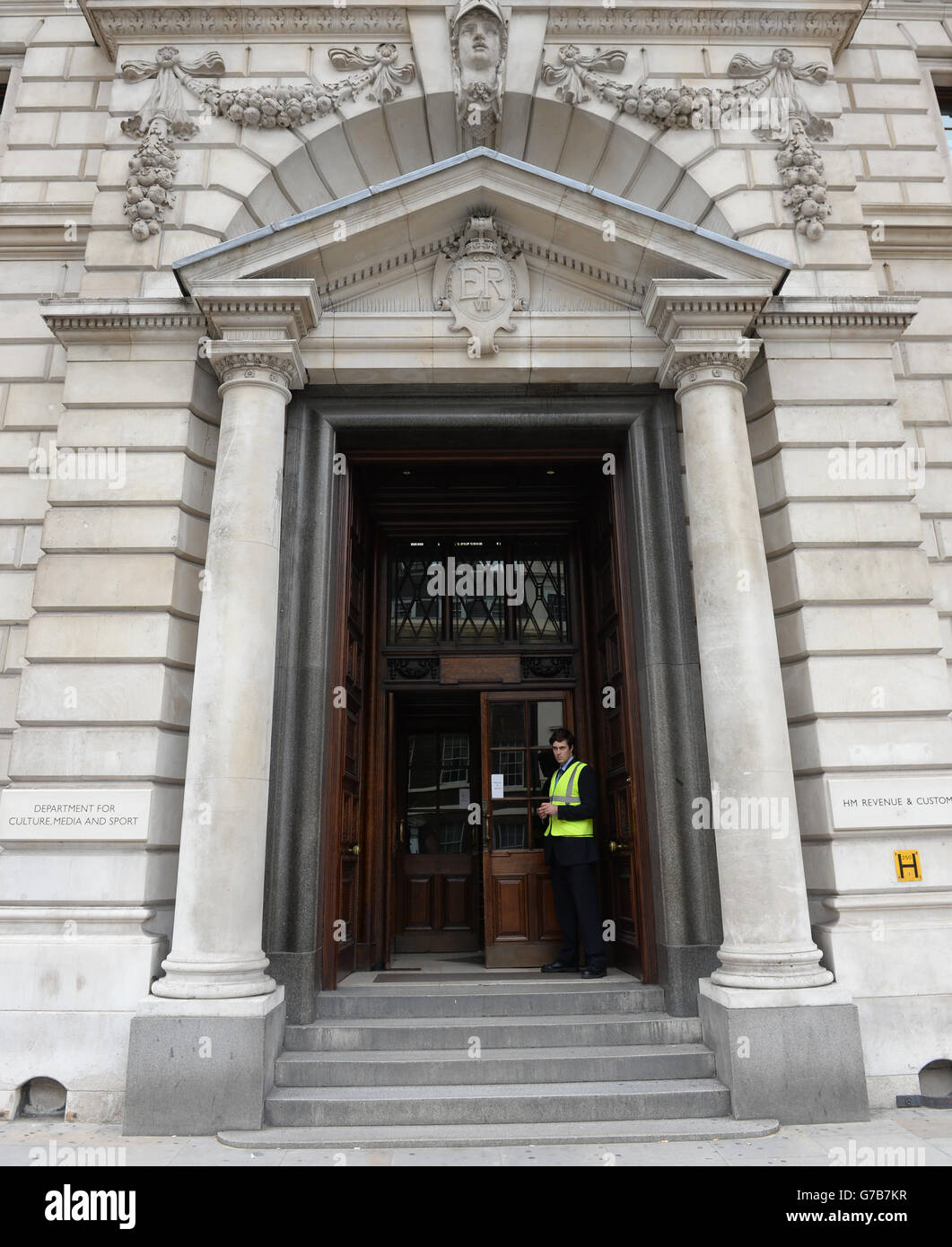 Government buildings stock. Entrance to HM Revenue & Customs, London ...