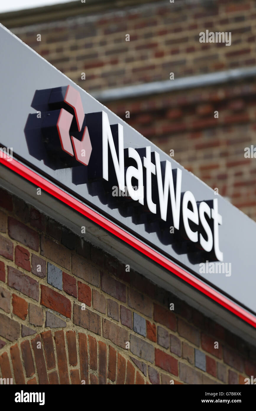 A National Westminster Bank branch (NatWest) logo in Beaconsfield ...