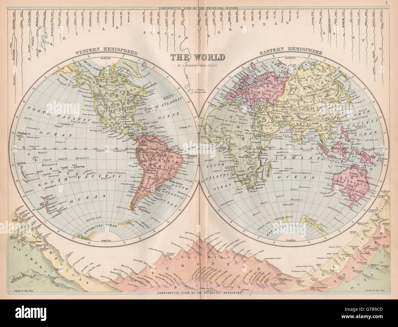 Map eastern hemisphere 19th century hi-res stock photography and images ...