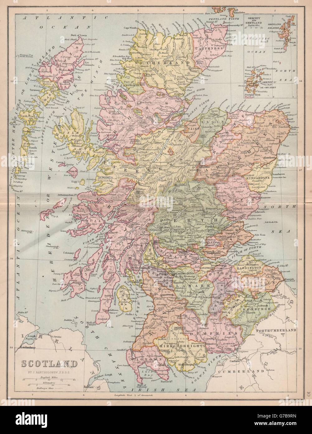 Map of scotland and counties hi-res stock photography and images - Alamy