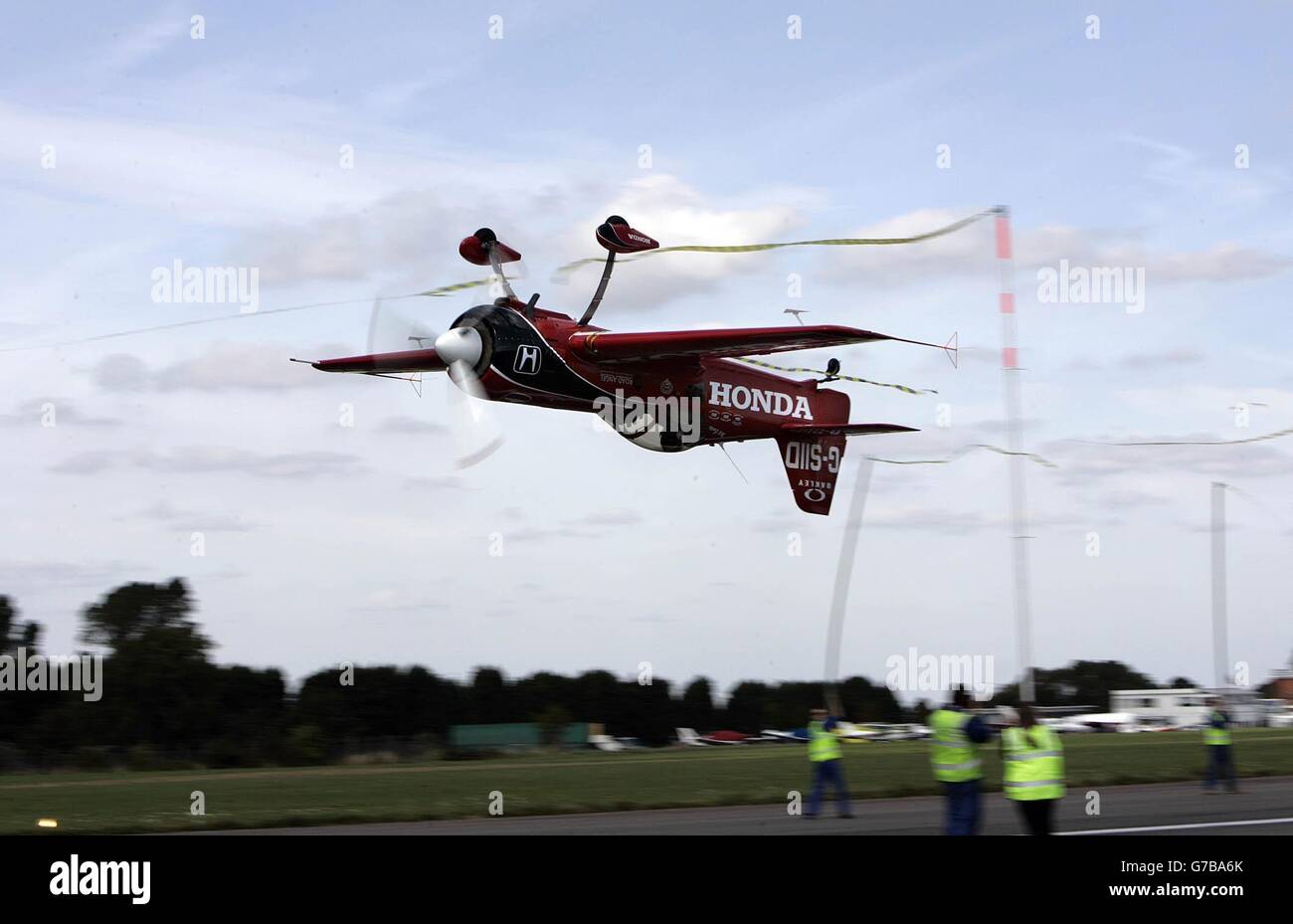 World Record set for flying under ribbons Stock Photo - Alamy
