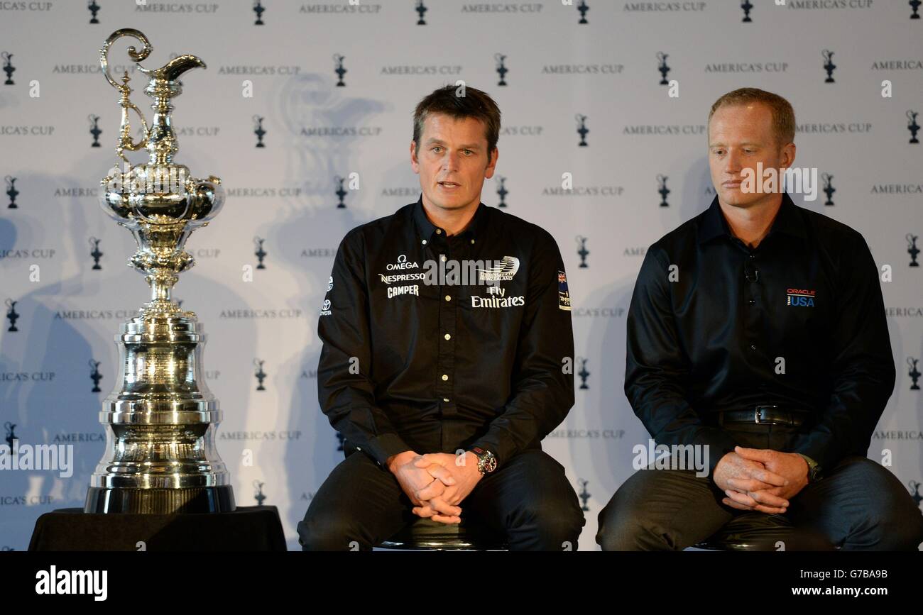 Skipper of Oracle Team USA, Jimmy Spithill (right) and Skipper of ...