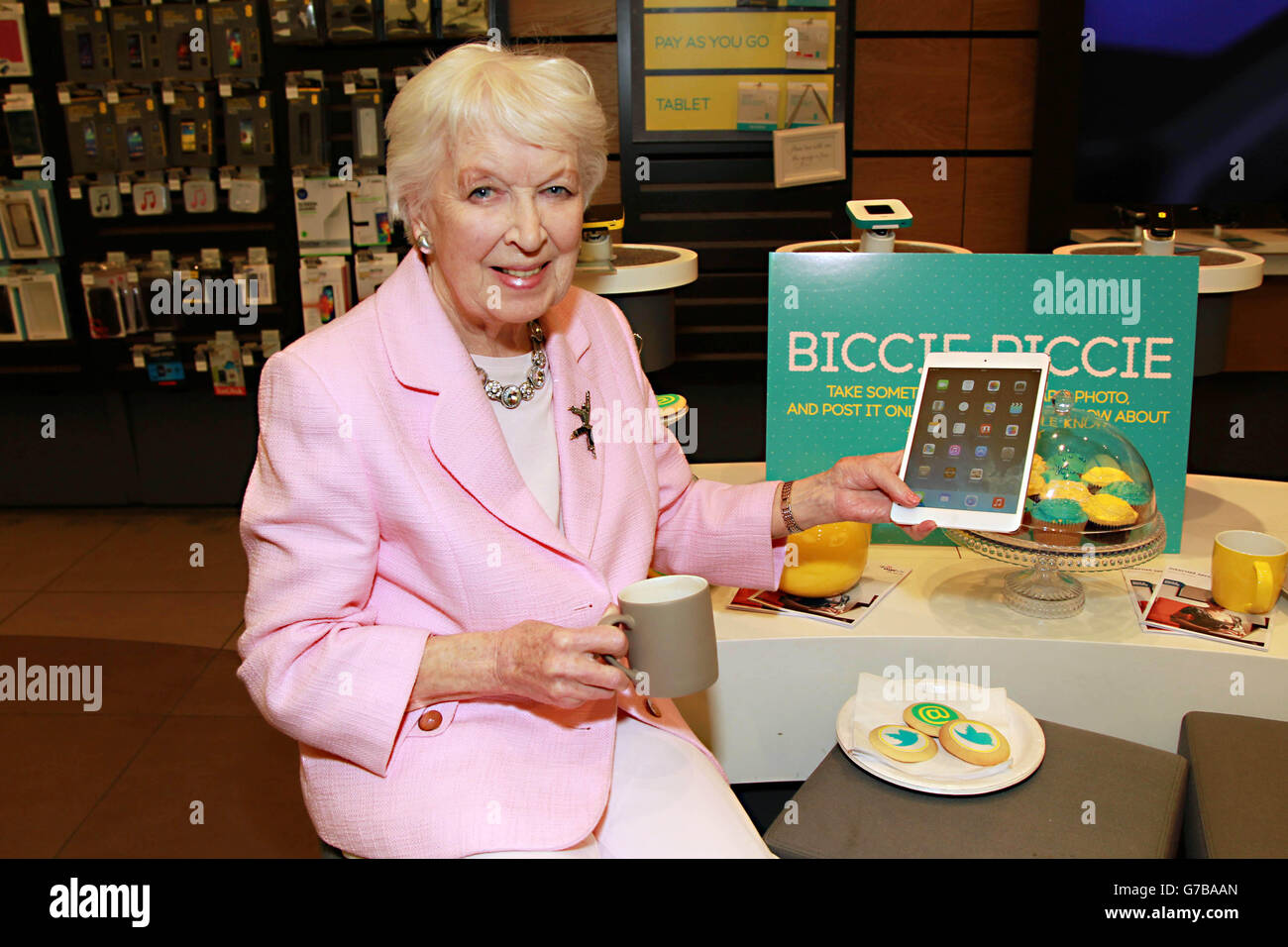 EDITORIAL USE ONLY June Whitfield attends the EE Techy Tea Party at ...