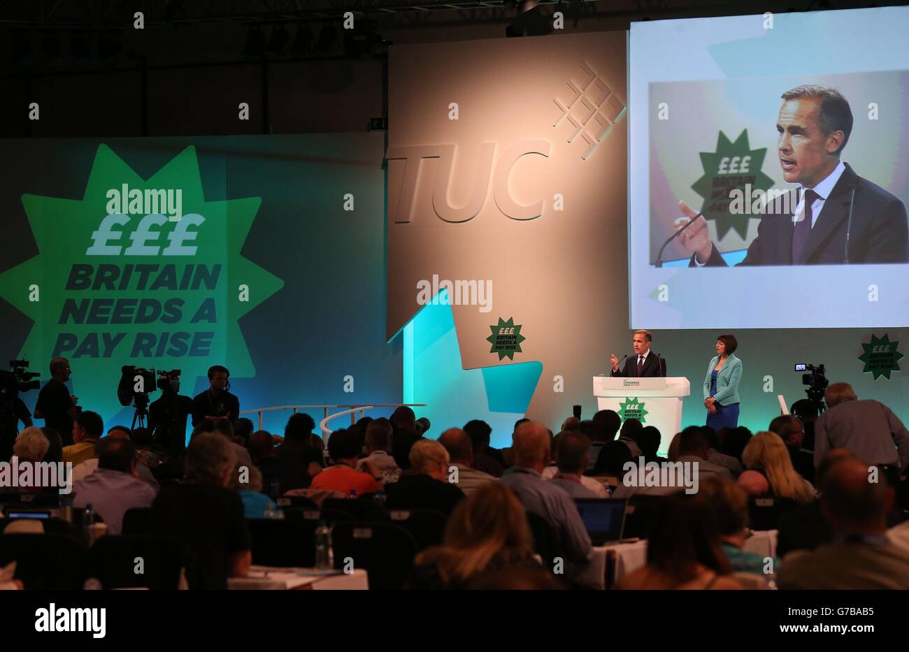 Bank of England Governor Mark Carney addresses the TUC Congress at the ...